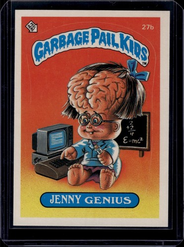 1985 Garbage Pail Kids Series 1 Sticker Matte Finish #27b Jenny Genius ...