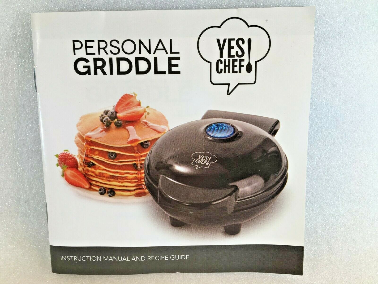 YES CHEF Personal Griddle 5" Black + Recipe Booklet NIB | eBay