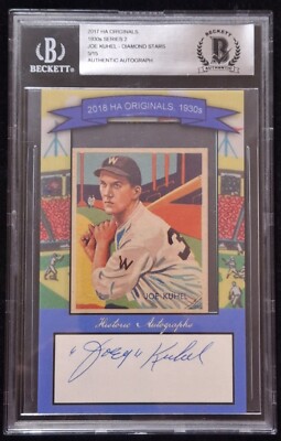 1935 Diamond Stars #78 JOE KUHEL 2017 HA Originals 1930s Series 2 ...
