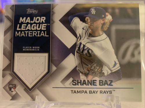 SHANE BAZ MAJOR LEAGUE MATERIAL RELIC ROOKIE 2022 TOPPS SERIES 2 Tampa ...