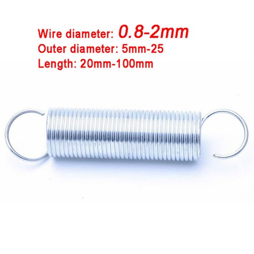 0.9mm - 2mm Hook Expansion Extension Tension Springs Zinc-plated Spring ...