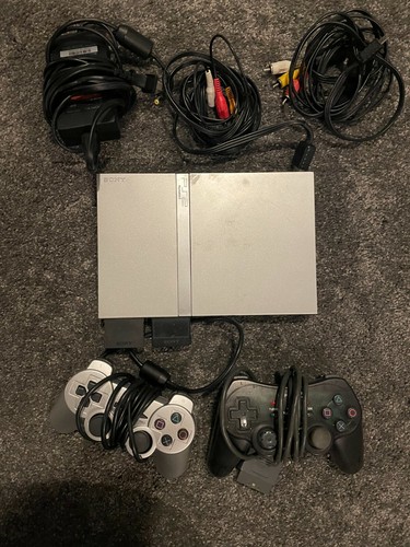 Sony PlayStation 2 PS2 Slim Silver Console Controller SCPH-79001 Tested ...