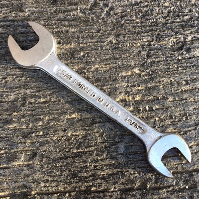 DUNLAP VTG 5/8" X 19/32" DOUBLE OPEN END WRENCH MADE in USA Drop Forged ...