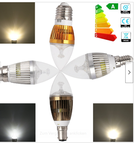 Dimmable E14 B15 B22 E27 6W 8W 10W LED Chandelier Candle Light Bulb ...