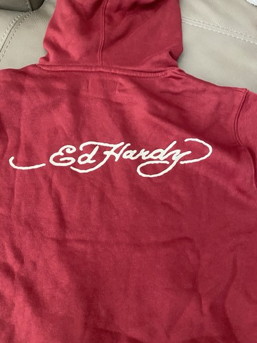 NWT Ed Hardy Retro Koi Fish / Maroon Wine / Cropped Woman’s Hoodie ...