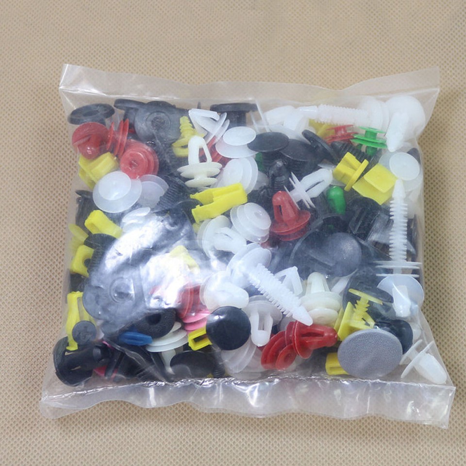 200Pcs Car Body Plastic Push Pin Rivet Fasteners Trim Panel Moulding ...