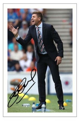 STEVEN GERRARD RANGERS SIGNED PHOTO PRINT AUTOGRAPH SOCCER | eBay UK