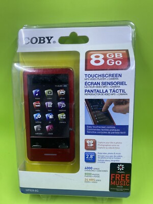 NIB Coby MP828-8GRED 8 GB 2.8-Inch Video MP3 Player with FM Radio - Red ...