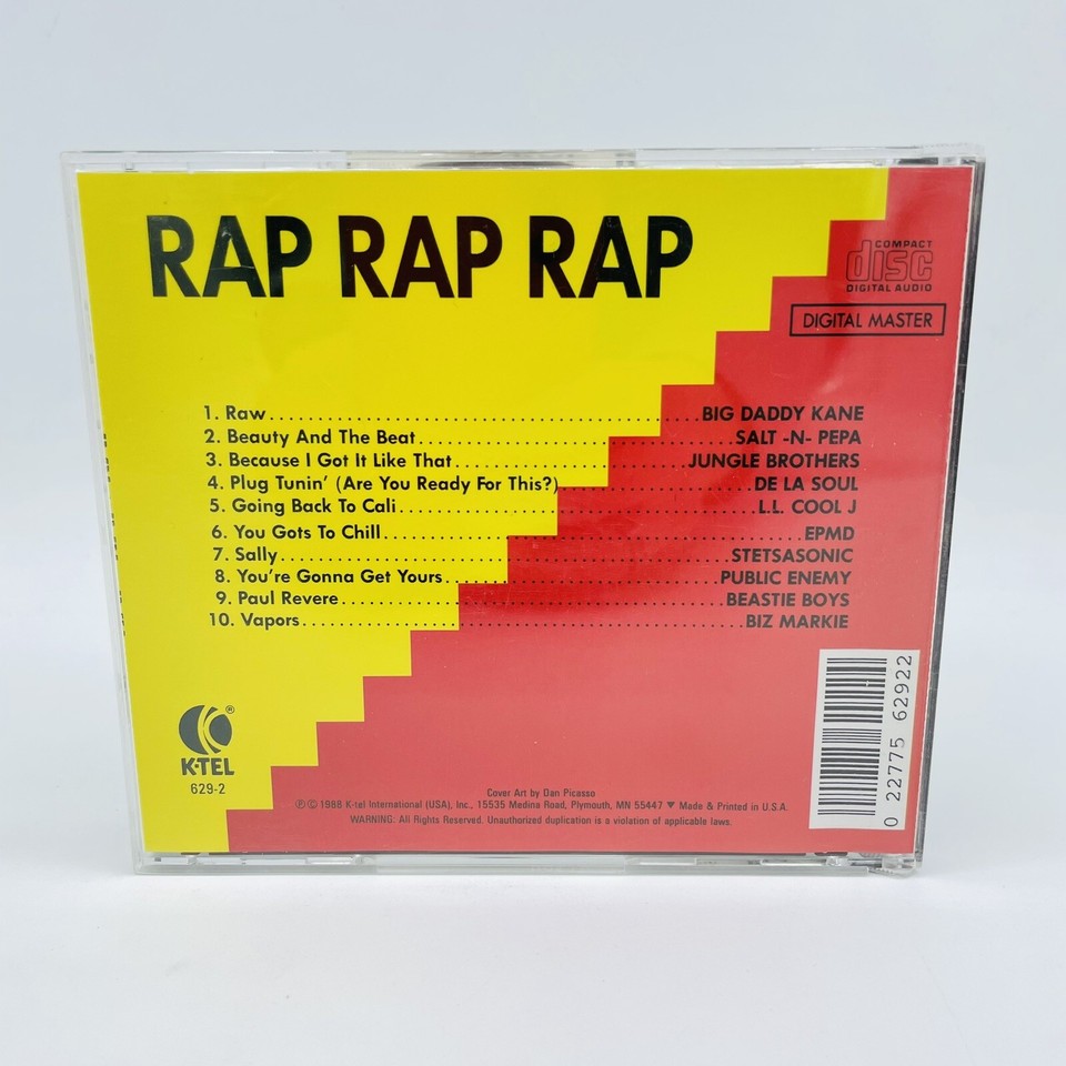 Rap Rap Rap (Various Artist CD, 1988, K-Tel) EPMD, Public Enemy, LL ...