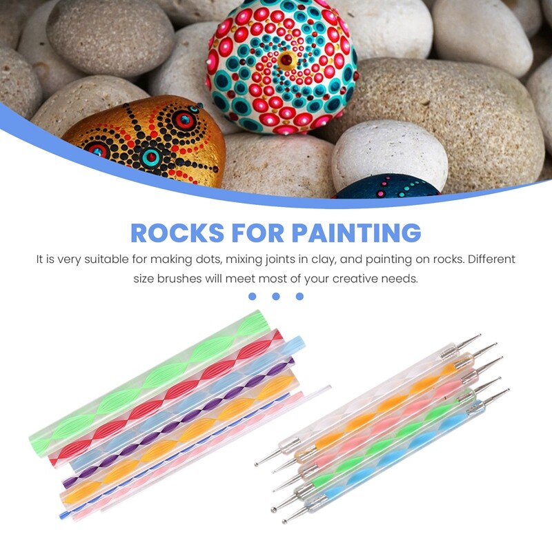 Mandala Dotting Stencil Tools Rock Painting Kit Ball Stylus Dotting ...