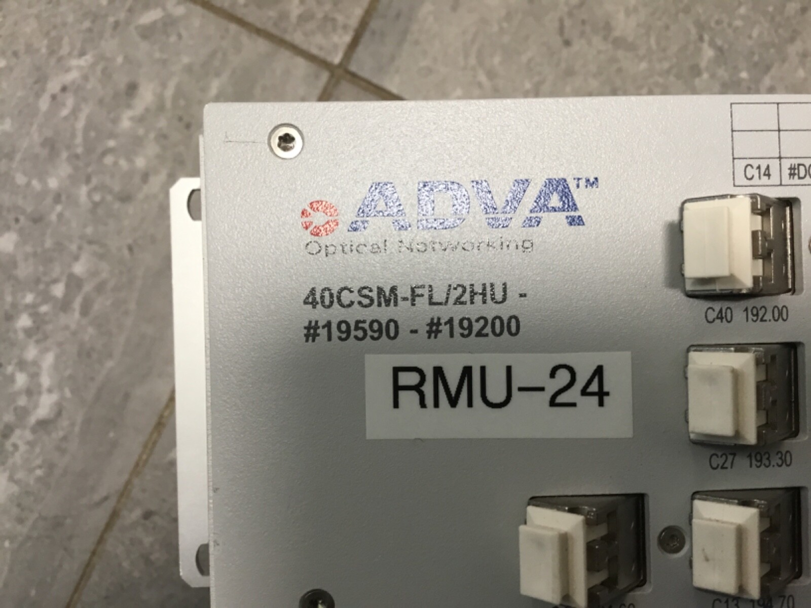 ADVA 40CSM-FL/2HU #19590 #19200 1078708797-01 HW REVISION 1.02 | eBay
