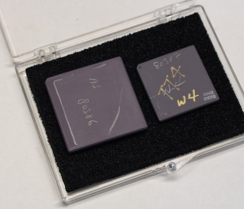 RARE Intel sample 386 CPUs 386DX-25 + 387 FPU - A3 stepping prototypes ...