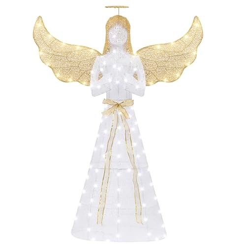 5FT Lighted Christmas Angel, Outdoor Christmas Holiday Decoration ...