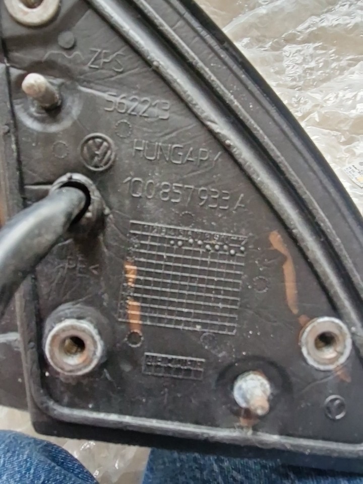 VW EOS PASSENGERS LEFT SIDE POWER FOLD WING MIRROR 2006-2010 LC9x Black ...