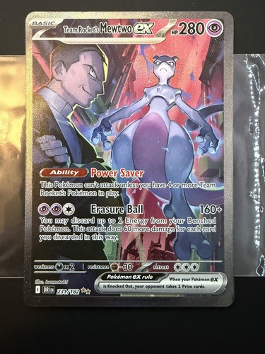 Team Rockets Mewtwo EX Sir Destined Rivals Card Pokemon TCG 231/182 NM ...