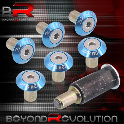 JDM 6PCS Billet Fender Washer Screw Bolts M6 Rivet Engine Bay Dress Up ...