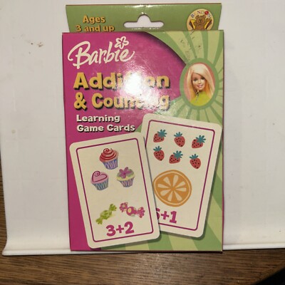 Mattel Barbie Addition & Counting Learning Game Flash Cards Simple Easy ...