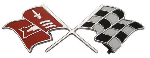 1960 60 Chevy Impala Trunk El Camino Tailgate Emblem Cross Flags 348 ...