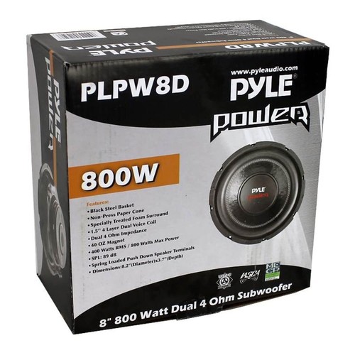 Pyle Power Series PLPW8D 8-In. 800-Watt-Max 4-Ohm Dual-Voice-Coil ...