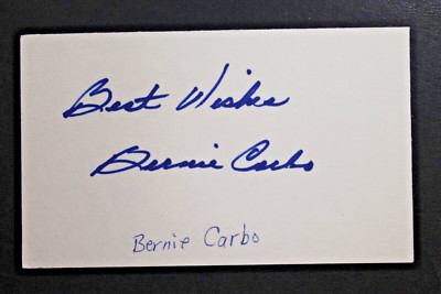 Bernie Carbo Milwaukee Brewers Autographed 3x5 Index Card Signed | eBay