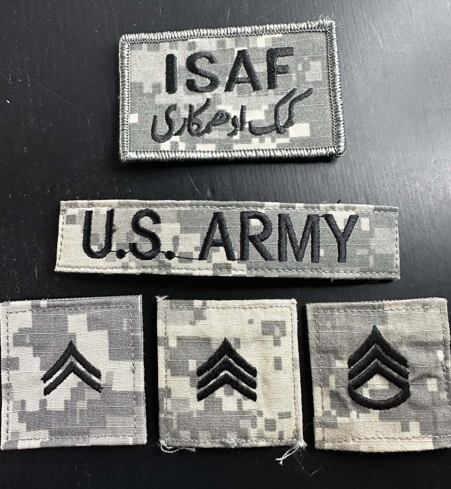 ACU US Army Combat Uniform UCP Military Service Name Tape ISAF & One ...