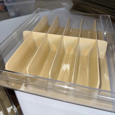 Vintage DMC Thread Floss Wooden Wood Drawer Box Embroidery Storage W ...