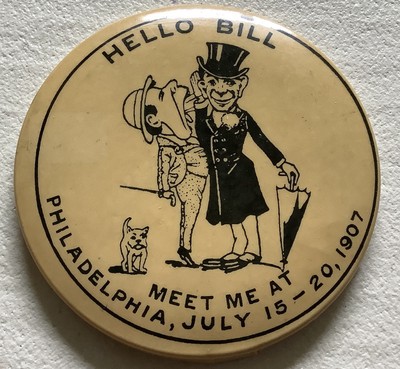 Large Graphic 1907 Hello Bill Elks Pin | eBay