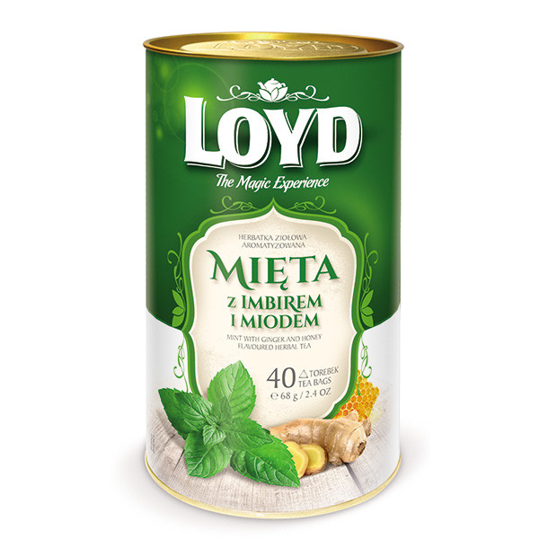 LOYD FRUIT HERBAL TEA IN CAN - 40 PYRAMID - METAL TIN - FRUIT HERB MINT ...