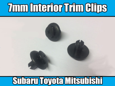10x 7mm Black Plastic Trim Clips For Subaru Wheel Arch Lining Engine ...