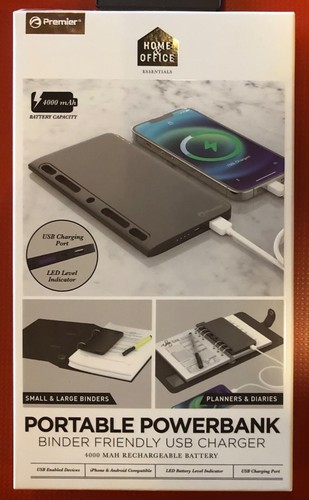 PREMIER - HOME & OFFICE - PORTABLE POWER BANK - USB 4000 MAH - BINDER ...