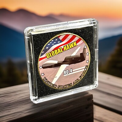 US AIR FORCE RQ-4 GLOBAL HAWK SURVAILANCE REMOTE AIRCR Challenge Coin ...