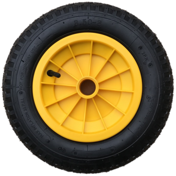 14" YELLOW WHEELBARROW WHEEL CHOOSE PNEUMATIC & PUNCTURE PROOF TYRE ...