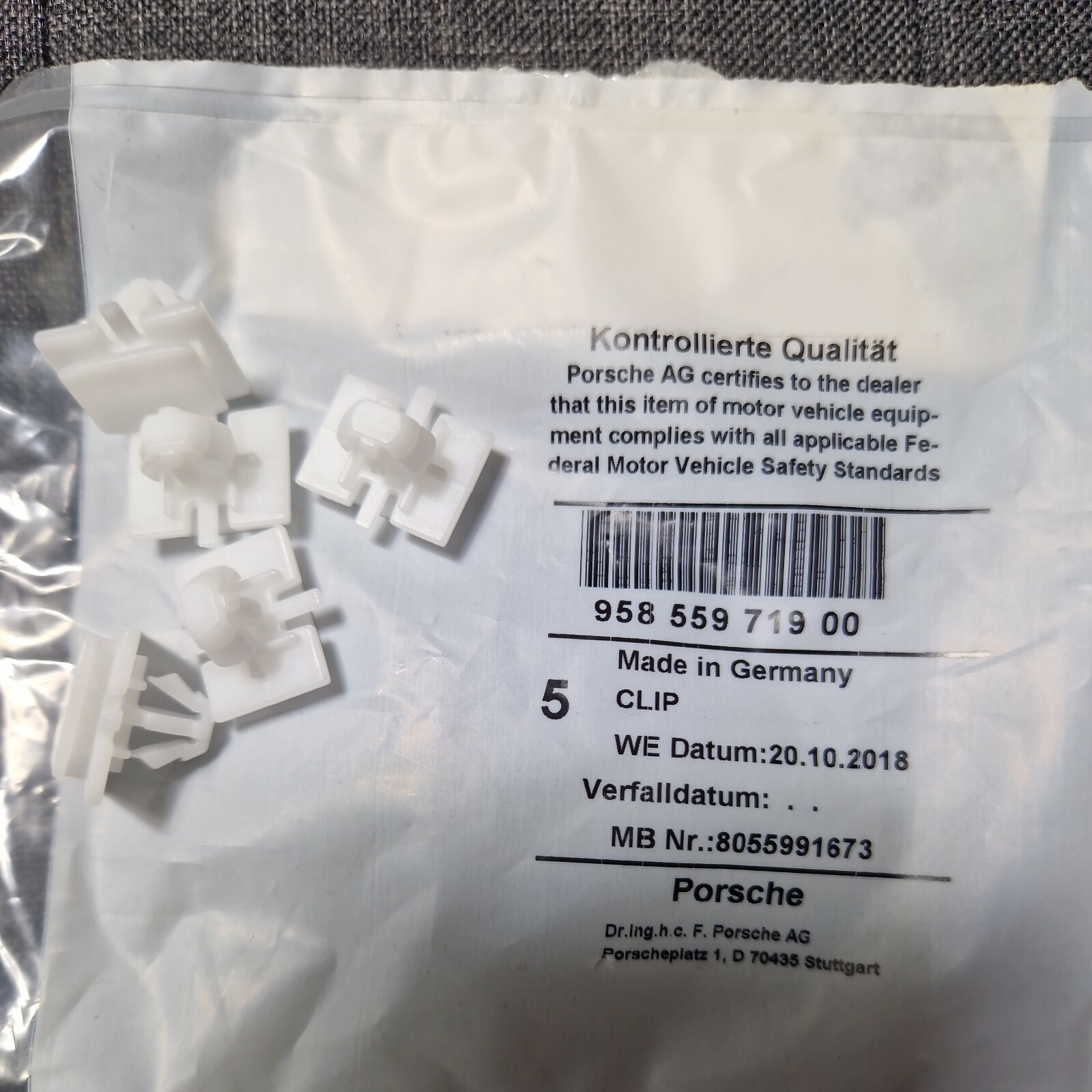 Genuine Porsche Cayenne 5x CLIPS TRIM PANEL 95855971900 | eBay