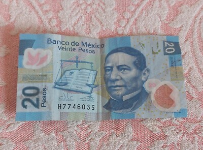 20 Veinte Pesos Banco de Mexico Circulated Polymer Banknote 2017 Valid ...