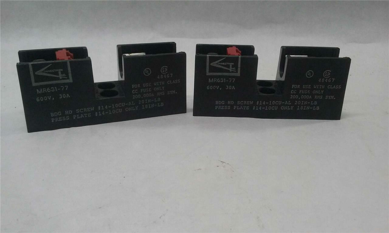 CONNECTRON 30A 600V CLASS CC FUSE BLOCK HOLDER 20IN-LB (Lot of 2) | eBay