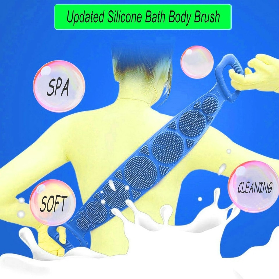 Silicone Back Scrubber for Shower, Silicone Body Scrubber, 35 Inch ...