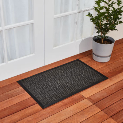 Texture Grid Mat+Non Slip Rubber Door Mat Heavy Duty Floor Mat Indoor ...