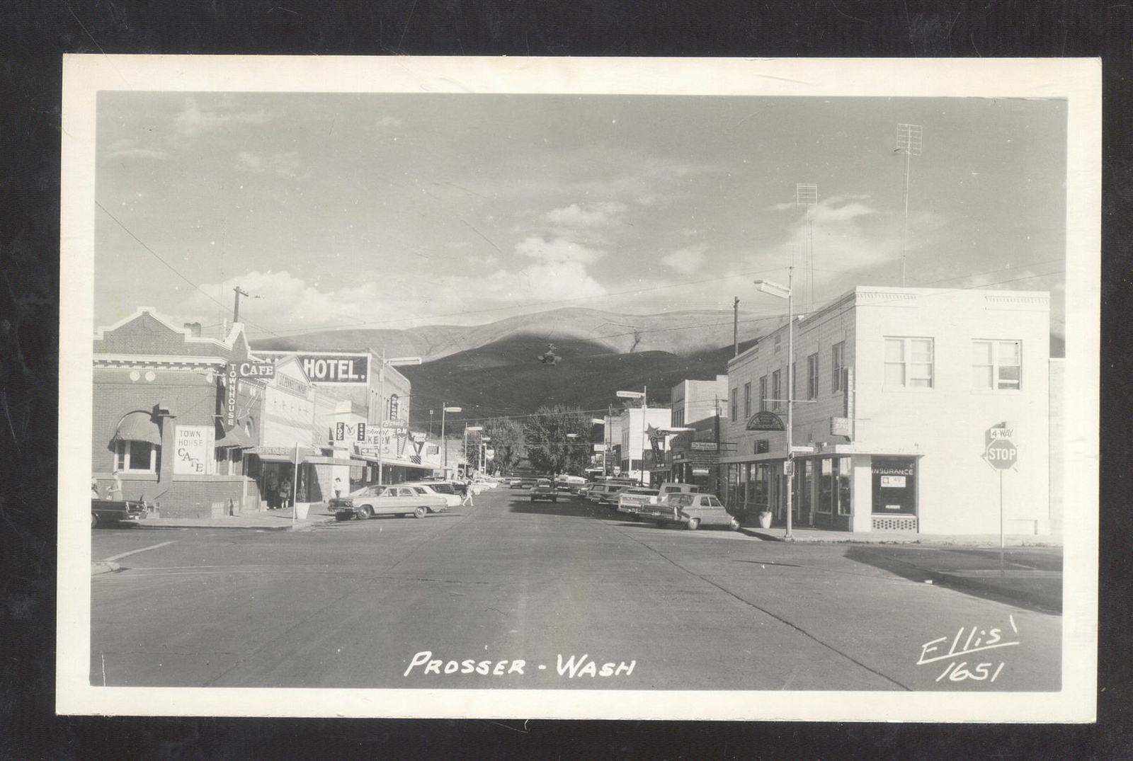 RPPC PROSSER WASHINGTON DOWNTOWN STREET SCENE ELLIS REAL PHOTO POSTCARD ...