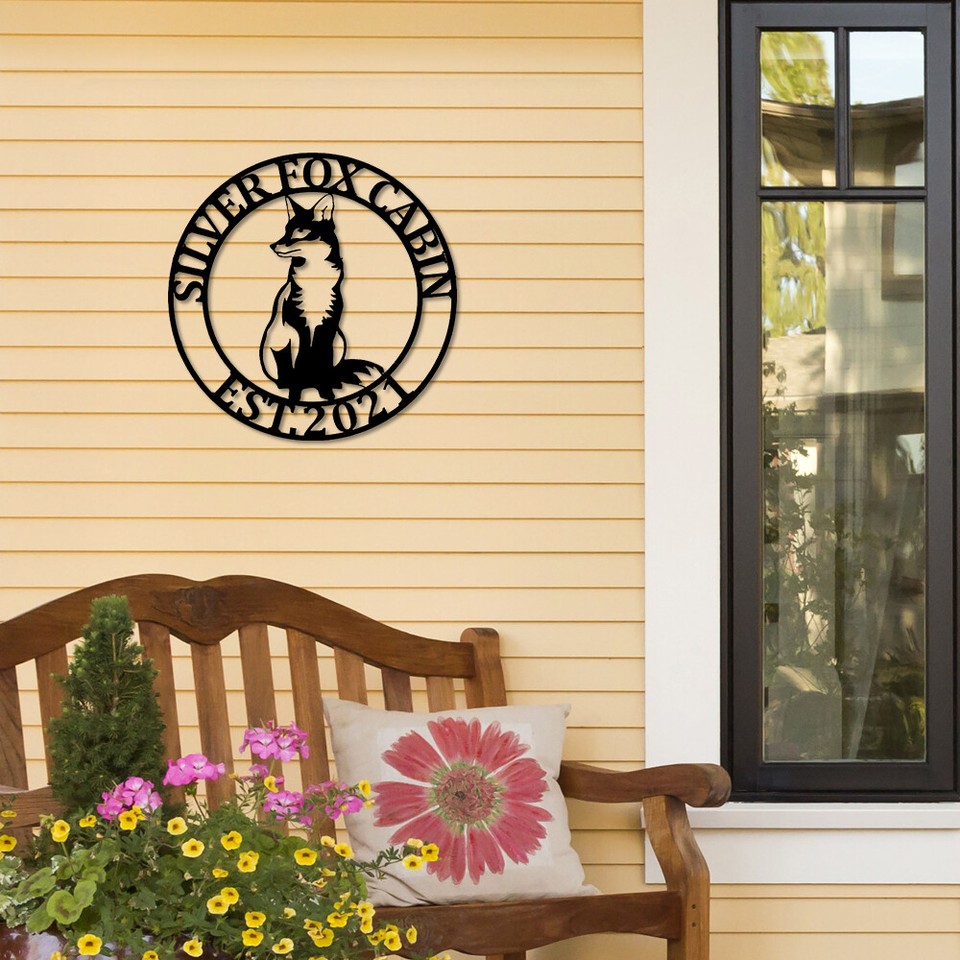 Personalized Fox Metal Sign, Fox Cabin Wall Art Decor Fox Sign | eBay