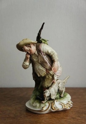 Capodimonte Collection Statue Hunter Musket Dog Porcelain Sculpture ...