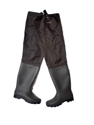REDHEAD PVC ADULT MENS HIP WADER BROWN FISHING WADERS SIZE 10 530AK1212 ...