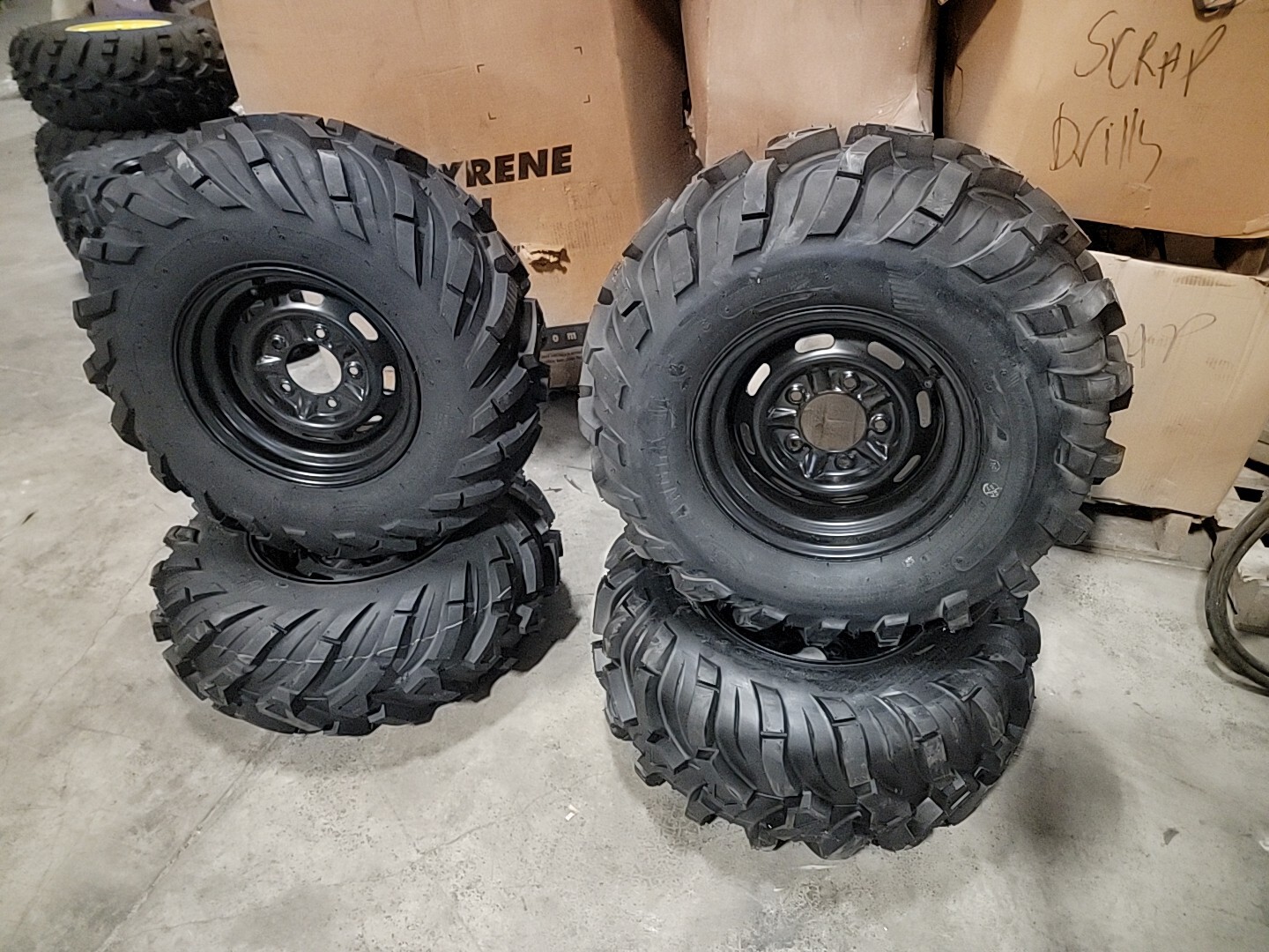 Set Of (4) 26X10-12 John Deere Gator Wheels & Tires 4 Ply 26X9.00-12 ...