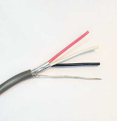 Quabbin Wire 8165 22 AWG 3C Shielded Cable w/ Drain Wire eq. Belden ...