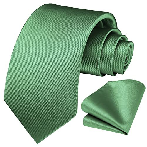 Mens Ties Solid Color Ties for Men Formal Necktie with B-green Sage ...