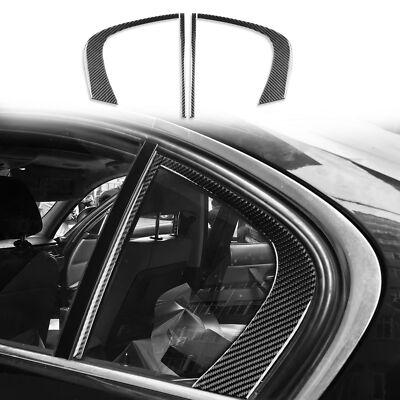 Real Carbon Fiber Rear Quarter Window Trim Fit BMW 3 Series E90 2005 ...