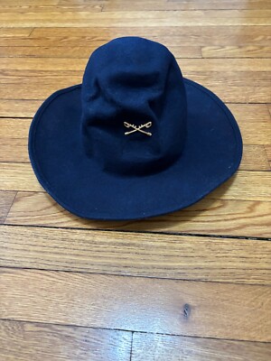 Vintage US Army Cavalry Navy Blue Wool Felt Bucket Hat Sz 7 1/8 w ...