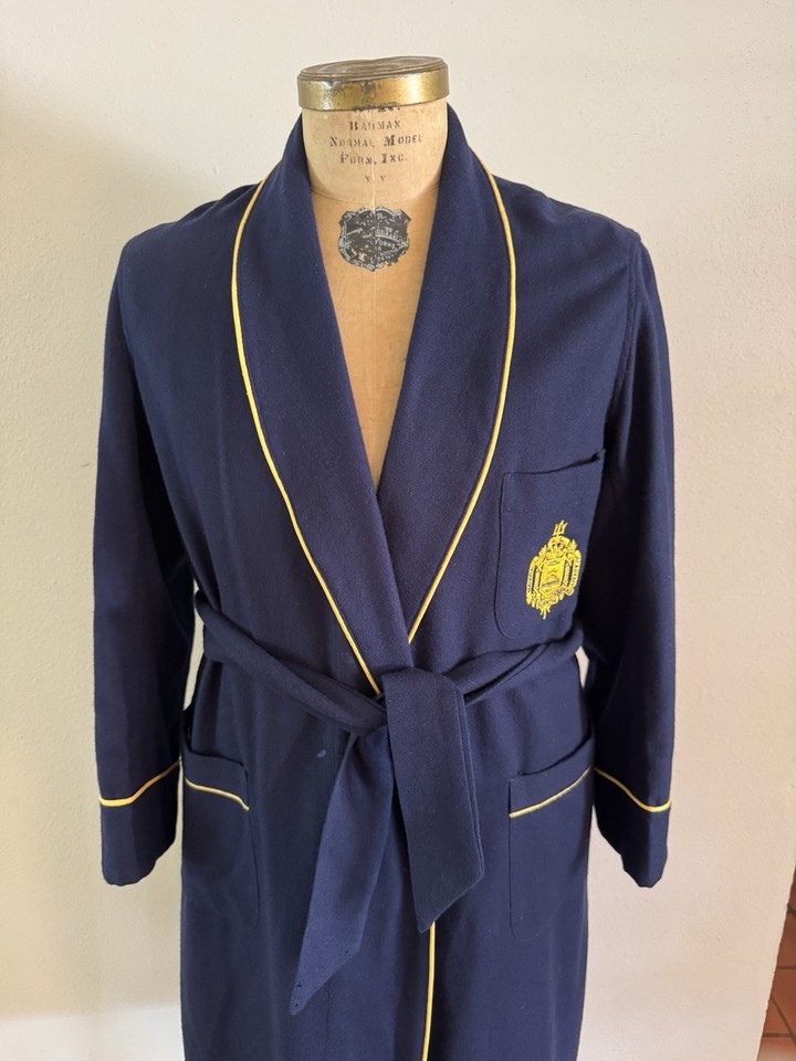 Vtg USNA US Naval Academy Belt Wool Robe Midshipmen Store B Navy Bath ...
