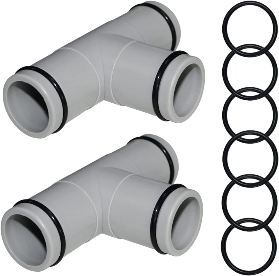 (2 PACK)1-1/4 Inch T Tee Joint Pool Filter Pump Hose Connector ...