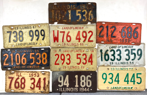 Vintage Assorted License Plates Lot Of 10 Man Cave -WH- Craft Garage ...