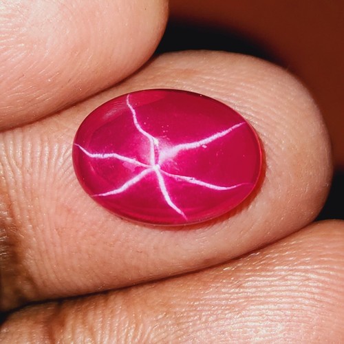7.40 Ct Certified Natural 6 Rays Red Star Ruby Oval Shape Cabochon ...